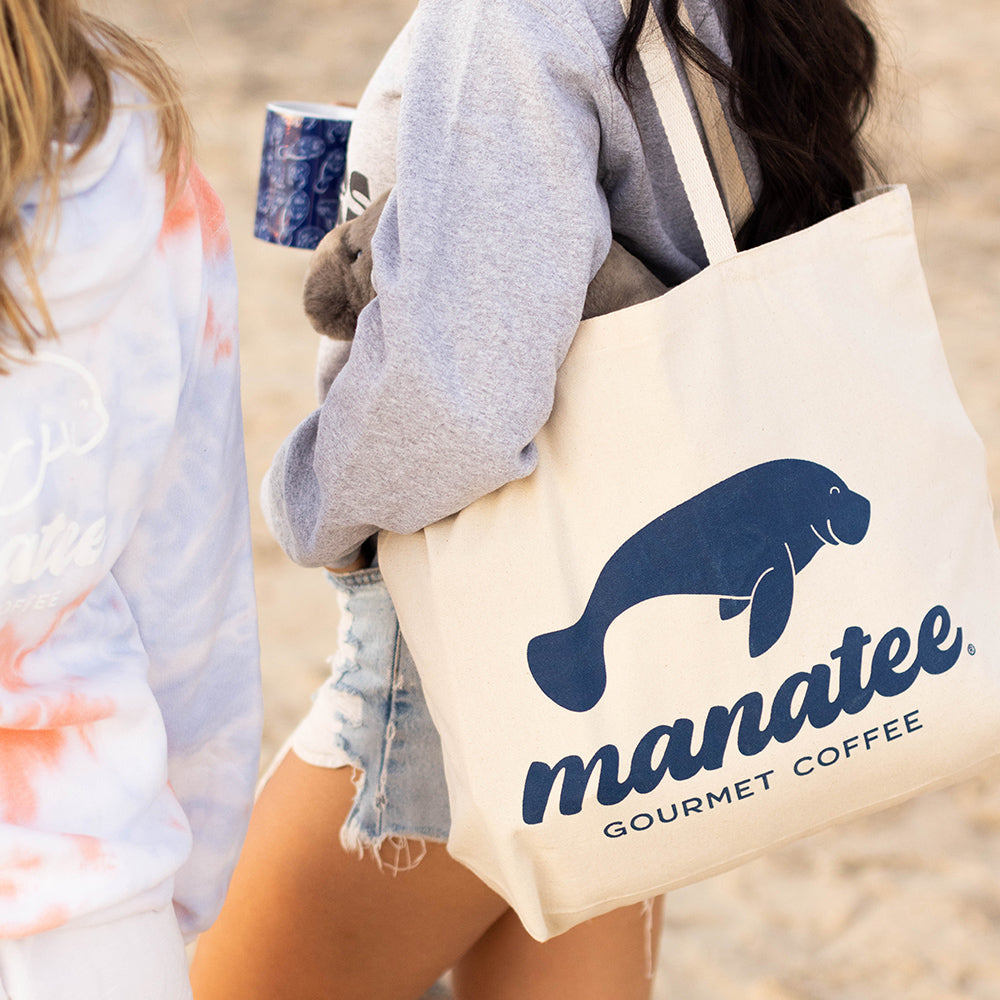 Large Canvas Tote Bag | Manatee Coffee